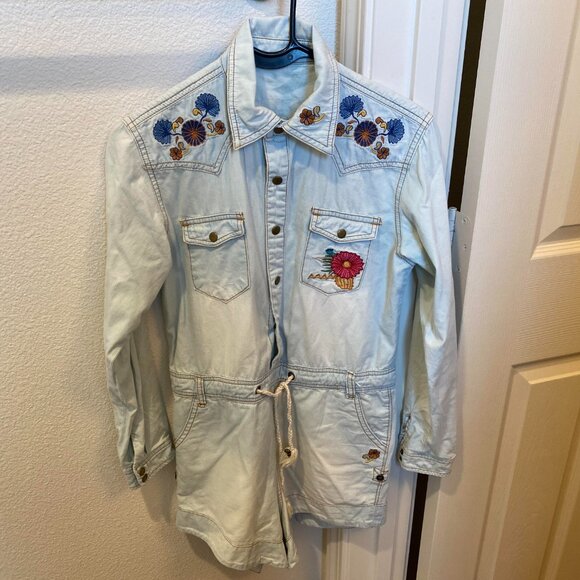 Spell | Pants & Jumpsuits | Vintage Spell Denim Embroidered Romper ...